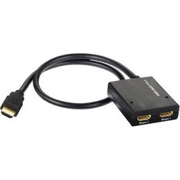 Inakustik 3247012 2 Port HDMI-Splitter mit eingebautem Repeater 1920 x 1440 Pixel Schwarz