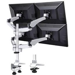 SpeaKa Professional SP-3957076 Flex 4fach Monitor-Tischhalterung 25,4 cm (10) - 68,6 cm (27) Schwarz, Silber Höhenverstellbar, Neigbar, Schwenkbar, Rotierbar