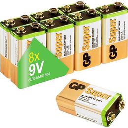 Gp Batteries Super 9 V Block-Batterie Alkali-Mangan 9 V 8 St.