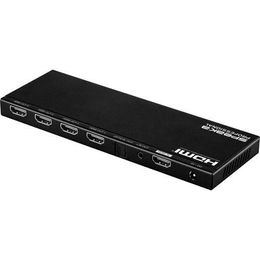 SpeaKa Professional 4 Port HDMI-Splitter mit eingebautem Konverter 4096 x 2160 Pixel Schwarz