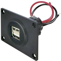 Procar USB Einbau-Doppelsteckdose Belastbarkeit Strom max.=5 A Passend für (Details) USB-A Steckdose 12 V zu 5 V, 24 V zu 5 V