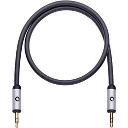 Klinke Audio Anschlusskabel [1x Klinkenstecker 3.5 mm - 1x Klinkenstecker 3.5 mm] 5.00 m Schwarz vergoldete Steckkontakte Oehlbach i-Connect J-35