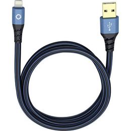 Oehlbach Apple iPad/iPhone/iPod Anschlusskabel [1x USB 2.0 Stecker A - 1x Apple Lightning-Stecker] 1.00 m Blau, Schwarz