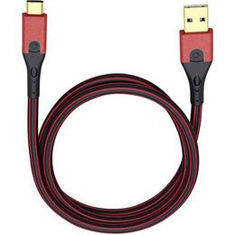 Oehlbach USB-Kabel USB 3.2 Gen1 (USB 3.0 / USB 3.1 Gen1) USB-A Stecker, USB-C® Stecker 0.50 m Rot/Schwarz vergoldete Steckkontakte 9440