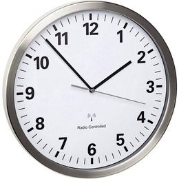 Tfa Dostmann 60.3523.02 Funk Wanduhr 30.5 cm x 4.3 cm Edelstahl Schleichendes Uhrwerk (lautlos), Energiesparfunktion