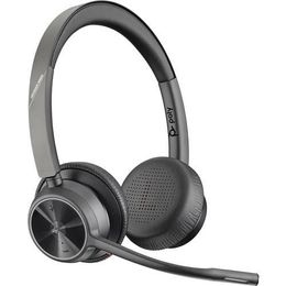 Poly VOYAGER 4320 UC Telefon On Ear Headset Bluetooth® Stereo Schwarz Mikrofon-Rauschunterdrückung, Noise Cancelling Mikrofon-Stummschaltung