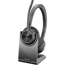 Poly VOYAGER 4320 UC Telefon On Ear Headset Bluetooth® Stereo Schwarz Mikrofon-Rauschunterdrückung, Noise Cancelling Mikrofon-Stummschaltung