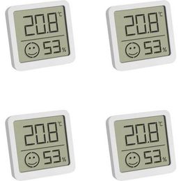 Tfa Dostmann 4er Set Digitales Thermo-Hygrometer mit Komfortzone Thermo-/Hygrometer Weiß