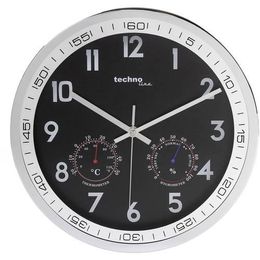 Technoline Techno Line WT 7981 Quarz Wanduhr 300 mm x 5 cm Chrom