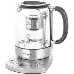 Emerio WK-122248 Wasserkocher schnurlos, BPA-frei, mit Display Silber, Schwarz