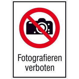 SafetyMarking® Verbotsschild Fotografieren verboten Aluminium (B x H) 262 mm x 371 mm ISO 7010 1 St.