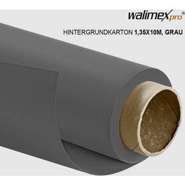 WALIMEX Pro Hintergrundkarton (L x B) 10000 mm x 1350 mm Grau