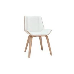 Miliboo Design-Stuhl weiß und helles Holz MELKIOR
