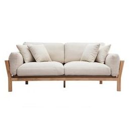 Miliboo Design-Sofa 3 Plätze Cremeweiß Holzbeine KYO