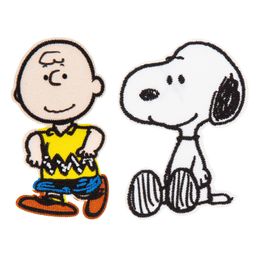 PEANUTS Applikationen "Snoopy und Charlie", Größe: 4,0–7,5 cm, 2 Stück