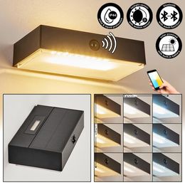 hofstein Seilhac Solarwandleuchte LED Schwarz, 1-flammig, Bewegungsmelder