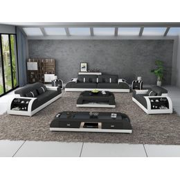 JVmoebel Wohnzimmer-Set, Sofagarnitur 3 2 1 Sitzer Set Sofa Polster Couch Leder Relax