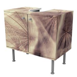 Waschbeckenunterschrank Detailreiche Pusteblumen Makroaufnahme mit Vintage Blur Effekt