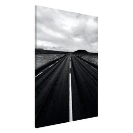 Magnettafel Gerade Straße in Island
