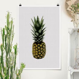 Bilderwelten Poster Kulinarisch bunt Tropisch matt gl&auml;nzend selbstklebend - Ananas - Obst K&uuml;che
