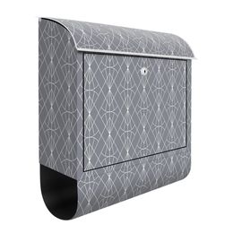 Briefkasten Art Deco Diamant Muster vor Grau XXL