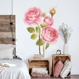 Wandtattoo Blumen Aquarell Drei Rosen XXL Wandsticker Rosen florale Wandaufkleber Aquarell in XXL Wandtattoo modern