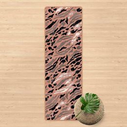 Yogamatte Kork Tigerstreifen in Marmor und Gold