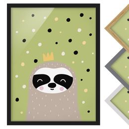 Bild mit Rahmen Das faulste Faultier - gerahmte Wandbilder Print Illustration Kinder Tiere Kinderzimmer Jungen Jungenzimmer M&auml;dchen M&auml;dchenzimmer