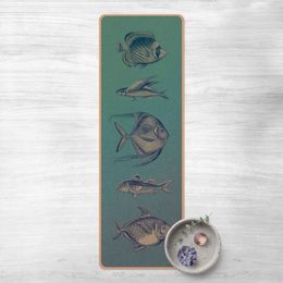 Yogamatte Kork Nautik Fünf Fische