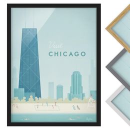 Bild mit Rahmen Reiseposter Chicago