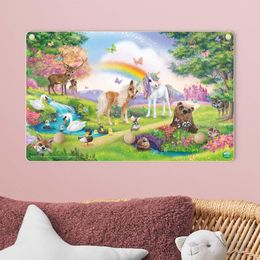 Kindergarderobe Holz Animal Club International - Zauberwald mit Einhorn