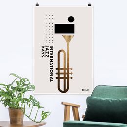 Bilderwelten Poster Spr&uuml;che schwarz weiss Illustration matt gl&auml;nzend selbstklebend - Jazz Days Berlin - Musik Wohnzimmer Schlafzimmer