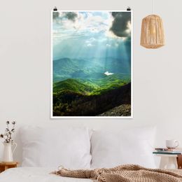 Bilderwelten Poster Wald Heavenly Ground - Posterdruck Hochformat - Wandbilder & Wandposter bis XXL für Wohnzimmer Schlafzimmer