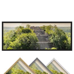 Wald Bild mit Rahmen Pyramide von Calakmul