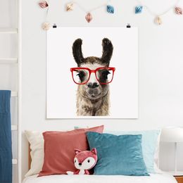 Poster Hippes Lama mit Brille II