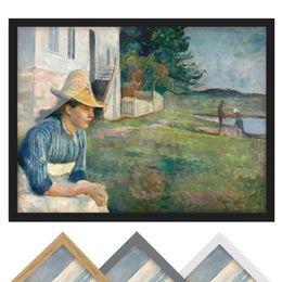 Bilderwelten Bild mit Rahmen originell einzigartig modern inkl. Rahmung - Edvard Munch - Abend - Deko Wohnzimmer Schlafzimmer