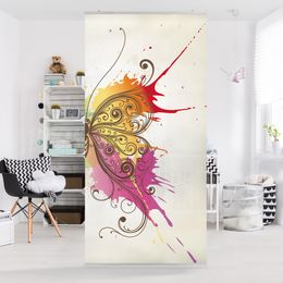 Raumteiler Aquarell Schmetterling in pink