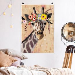 Bilderwelten Poster Tiere Klimt Giraffe - Posterdruck Hochformat - Wandbilder & Wandposter bis XXL f&uuml;r Wohnzimmer Schlafzimmer