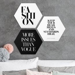 3-teiliges Hexagon-Forexbild Fashion Vogue & High Heels