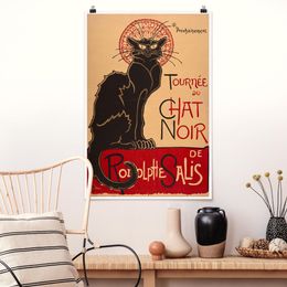 Bilderwelten Poster Tiere schwarz Vintage matt gl&auml;nzend selbstklebend - Th&eacute;ophile-Alexandre Steinlen - Der schwarze Kater - Retro Wohnzimmer Schlafzimmer