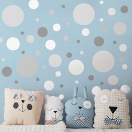 Wandtattoo PunkteSet Kinderzimmer Punkte Konfetti Grau Set Wandsticker Kinder Mädchen Junge Wandaufkleber Babyzimmer