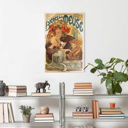 Glasbild Alfons Mucha - Plakat für La Meuse Bier