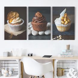 3-teiliges Leinwandbild Küche Saftige Cupcakes