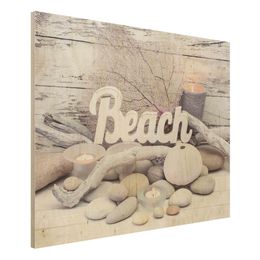 Holzbild Wellness Beach Dekoration
