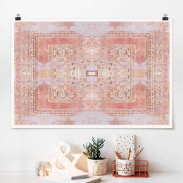 Bilderwelten Poster originell rot Orientalisch matt gl&auml;nzend selbstklebend - Erinnerungen an Mykonos - Ornamente Wohnzimmer Schlafzimmer