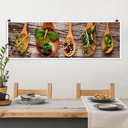 Panorama Poster Küche Kräuter und Gewürze