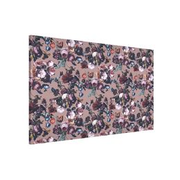 Magnettafel Altmeisterliche Blüten mit Tulpen und Rosen auf Beige