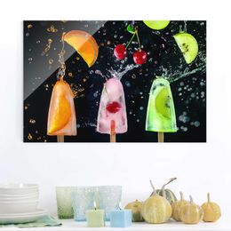 Glasbild Küche Eis am Stiel