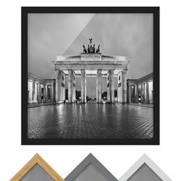 Architektur & Skyline Bild mit Rahmen Erleuchtetes Brandenburger Tor II