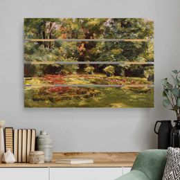Holzbild Plankenoptik Max Liebermann - Blumenterrasse im Wannseegarten